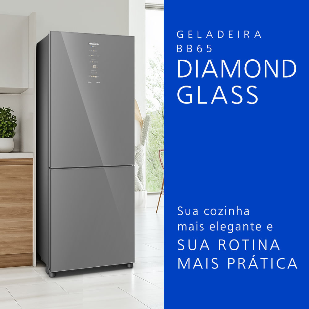 Geladeira Panasonic BB65 Diamond Glass Frost Free 450L - Loja Online ...